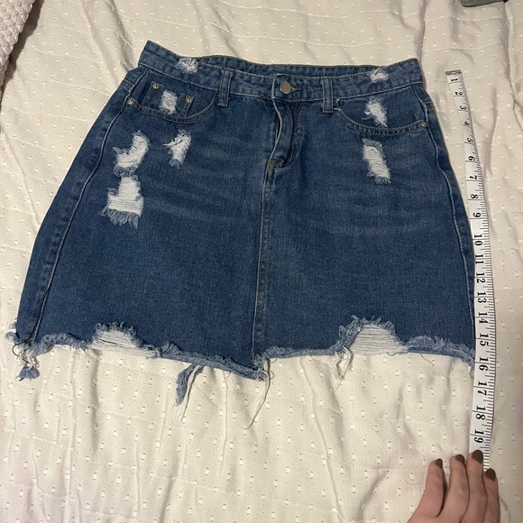 Skirts | Denim Distressed Mini Skirt 3 Waist | Poshmark